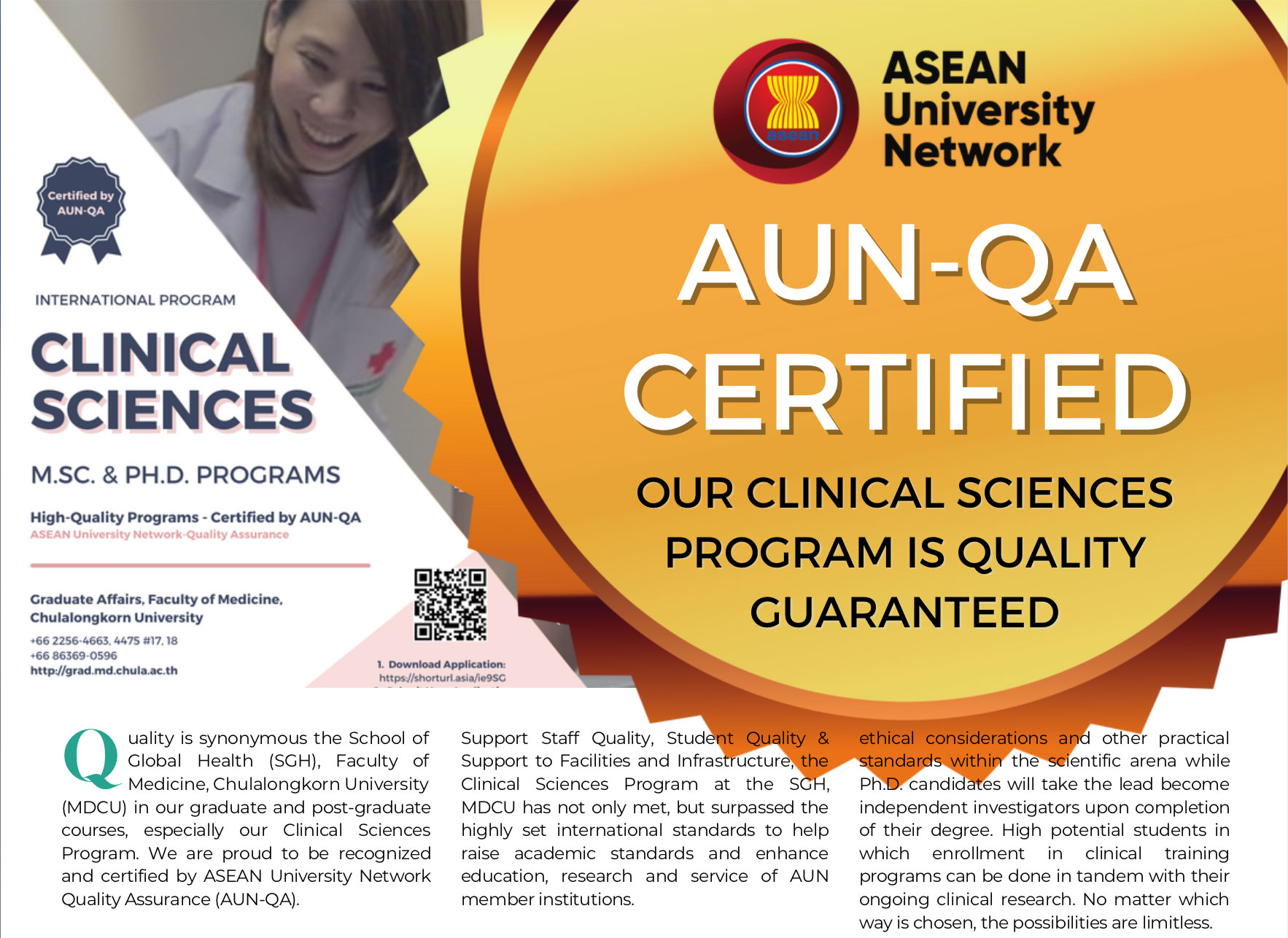 Our Clinical Science Program Is Quality Guaranteed - School of Global Health, Faculty of ...