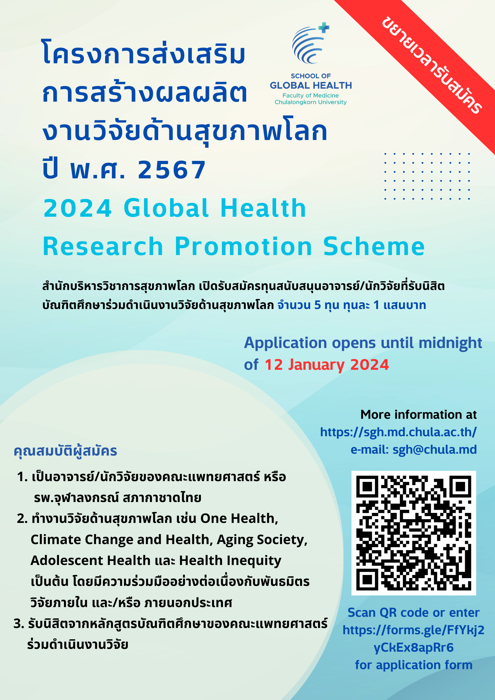 2024 Global Health Reseach Promotion Scheme - School of Global Health ...