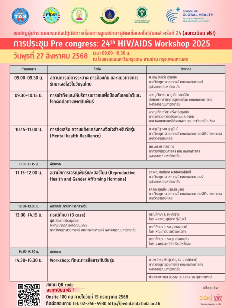 24th HIV/AIDS Workshop 2025 - School of Global Health, Faculty of ...